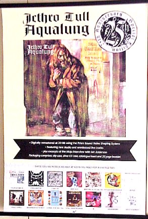 96 AQUALUNG 25th ANIVERSARY DIGITAL REMASTER PROMO POSTER.